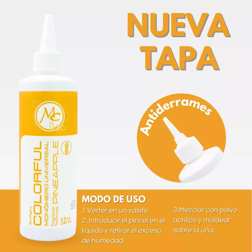 Monomero Colorful Pineapple Mc Nails | Productos para uñas